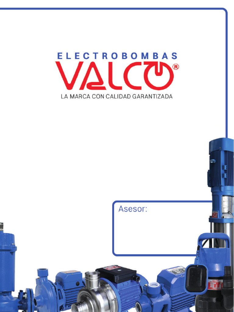 Catálogo Electrobombas Valco Comprimido | PDF | Agua | Bomba