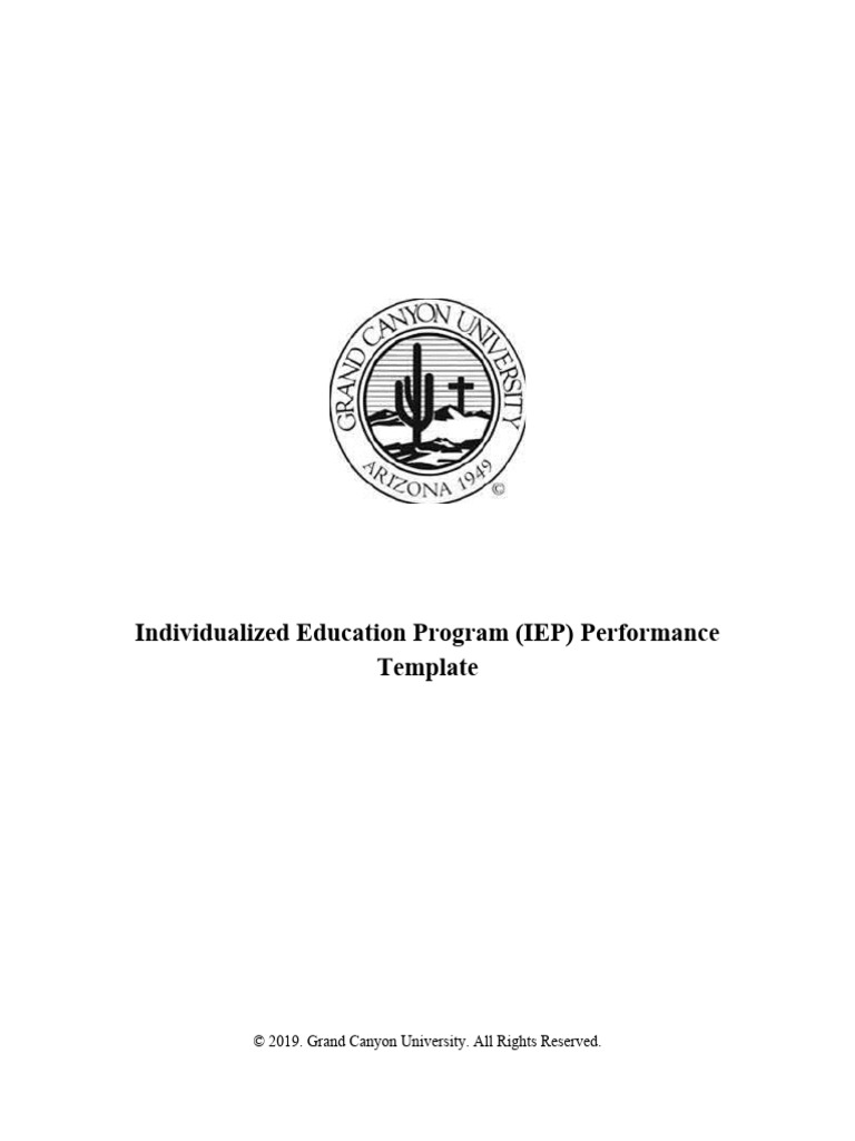 Iep Performance Template Pdf Individualized Education Program