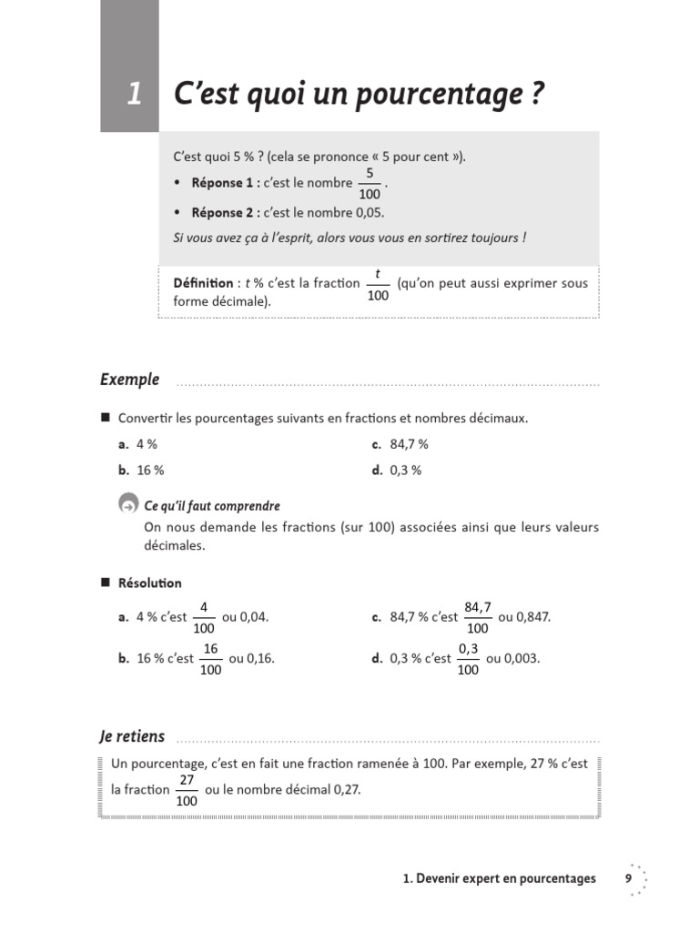 Calculer et utiliser des pourcentages | PDF | Pourcentage | Nombre
