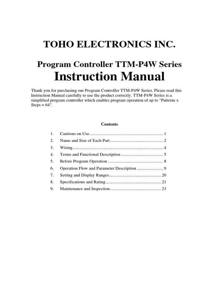 TTM-P4W Instruction Manual | PDF | Thermocouple | Electrical Wiring