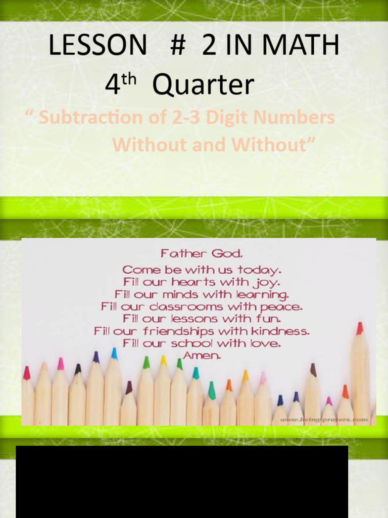 Subtraction of 2-3 Digit Numbers | PDF