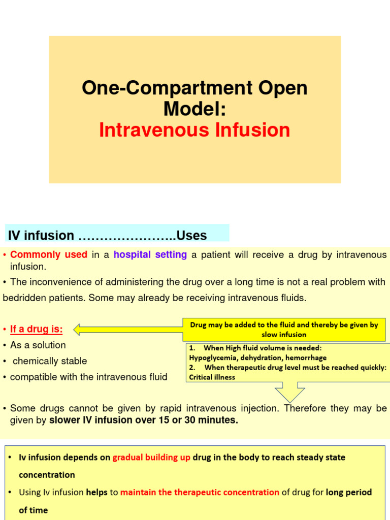 4 - IV Infusion | PDF | Pharmacokinetics | Intravenous Therapy