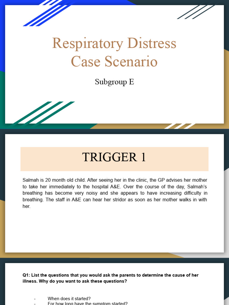 Respiratory Distress Case Scenario | PDF | Health Sciences ...