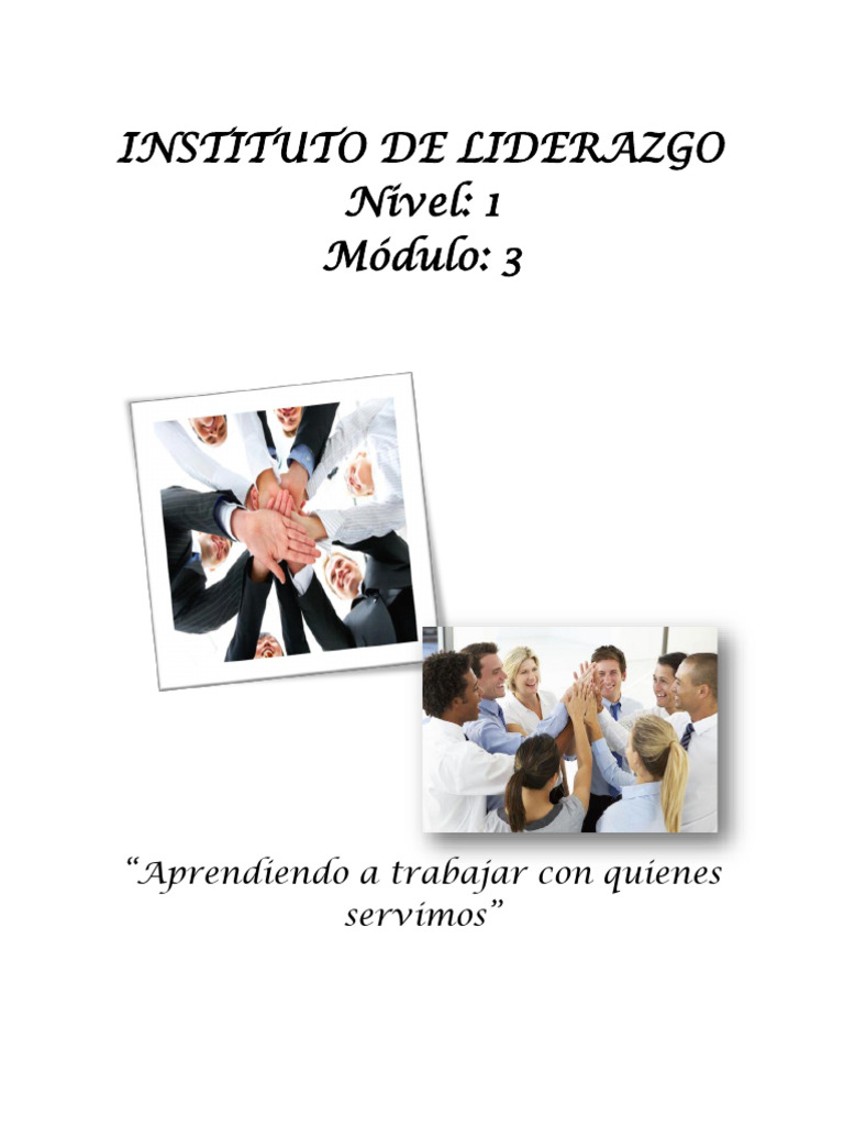Nivel 1 Modulo 3 Aprendiendo A Trabajar Con Quienes Servimos | PDF ...
