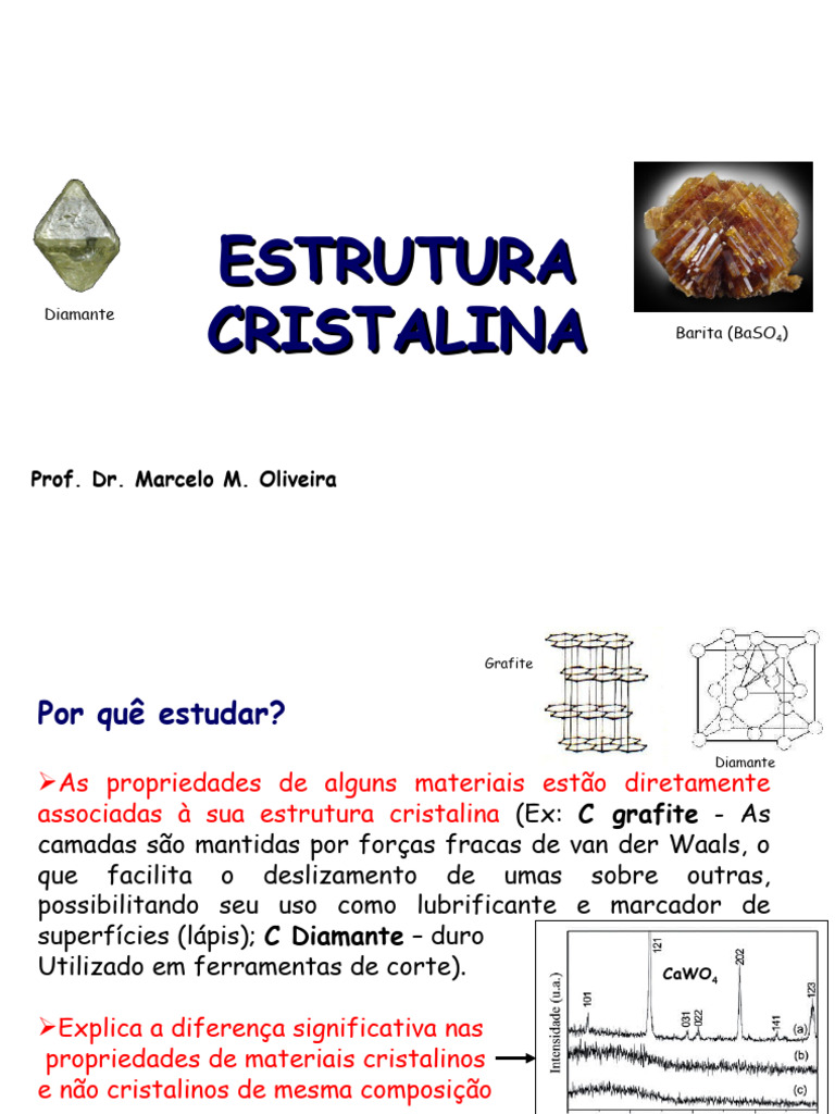Aula 2 - Estruturas Cristalinas | PDF | Estrutura de cristal | Cristal