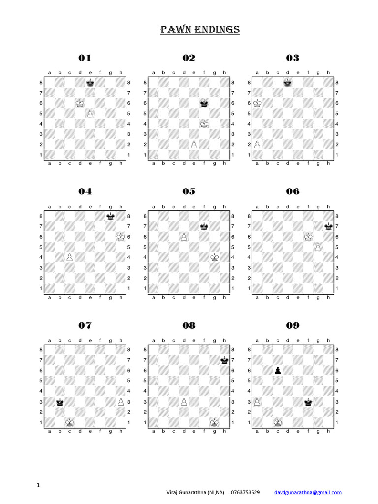 Pawn Endings 001 | PDF | Chess Theory | Chess