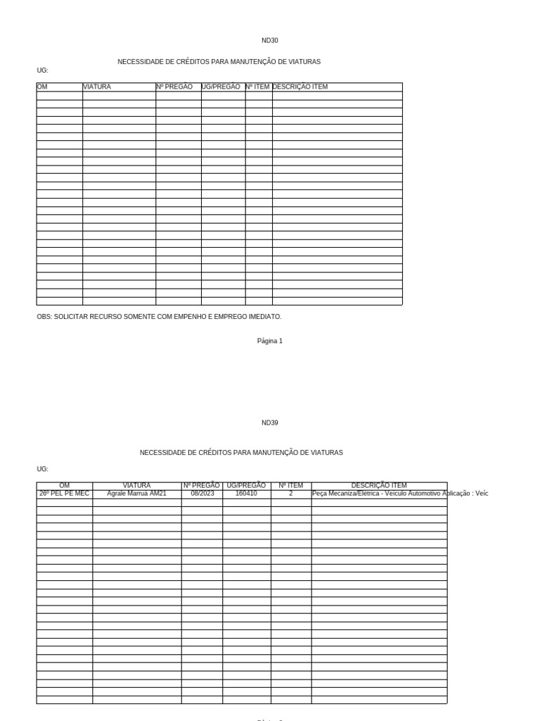Planilha de Sol Recurso Manut 26 Pel Pe Mec | PDF