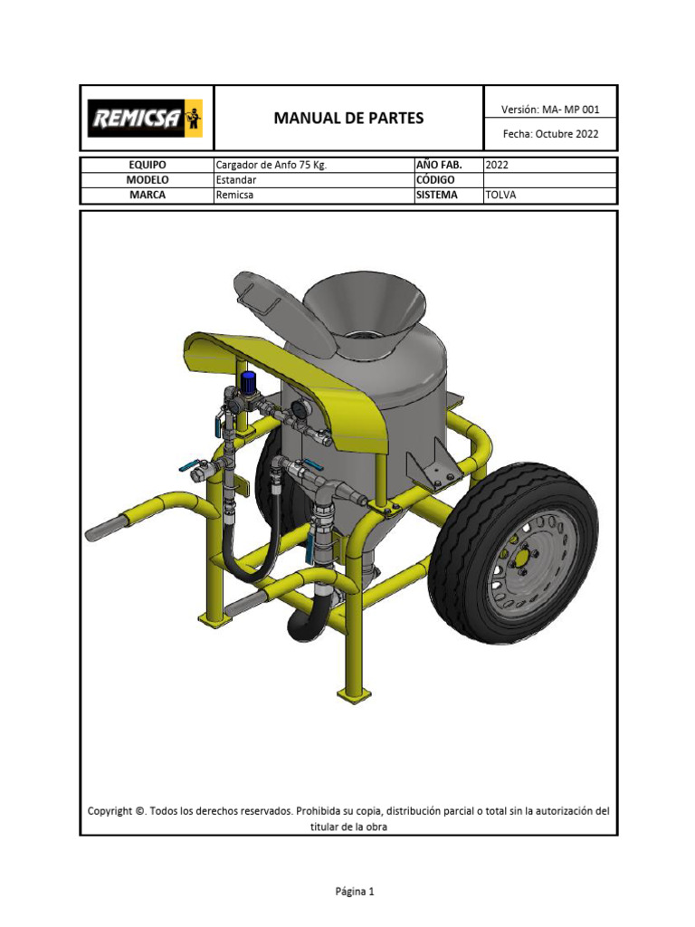 Manual de partes Jetanol 75 Remicsa (Rev. 1) | PDF