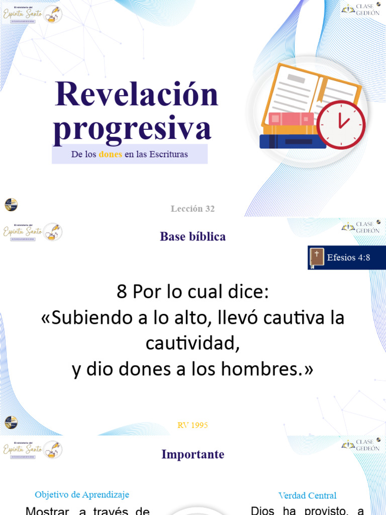 Lección 32 Revelación Progresiva de Los Dones en Las Escrituras | PDF ...