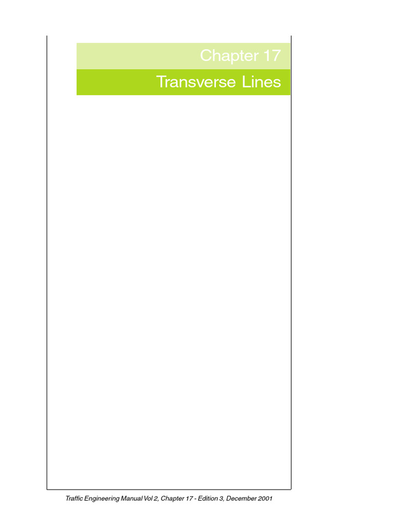 Transverse Lines: 17-1 Traffic Engineering Manual Vol 2, Chapter 17 ...