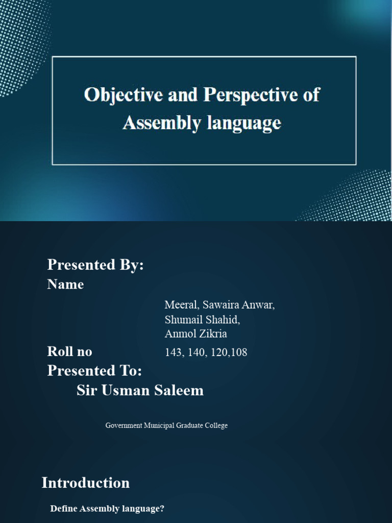 Assembly | PDF | Assembly Language | Computer Programming Assembly | PDF | Assembly Language | Computer Programming