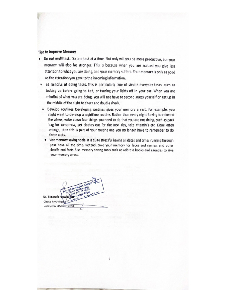 Tips to Improve Memory | PDF