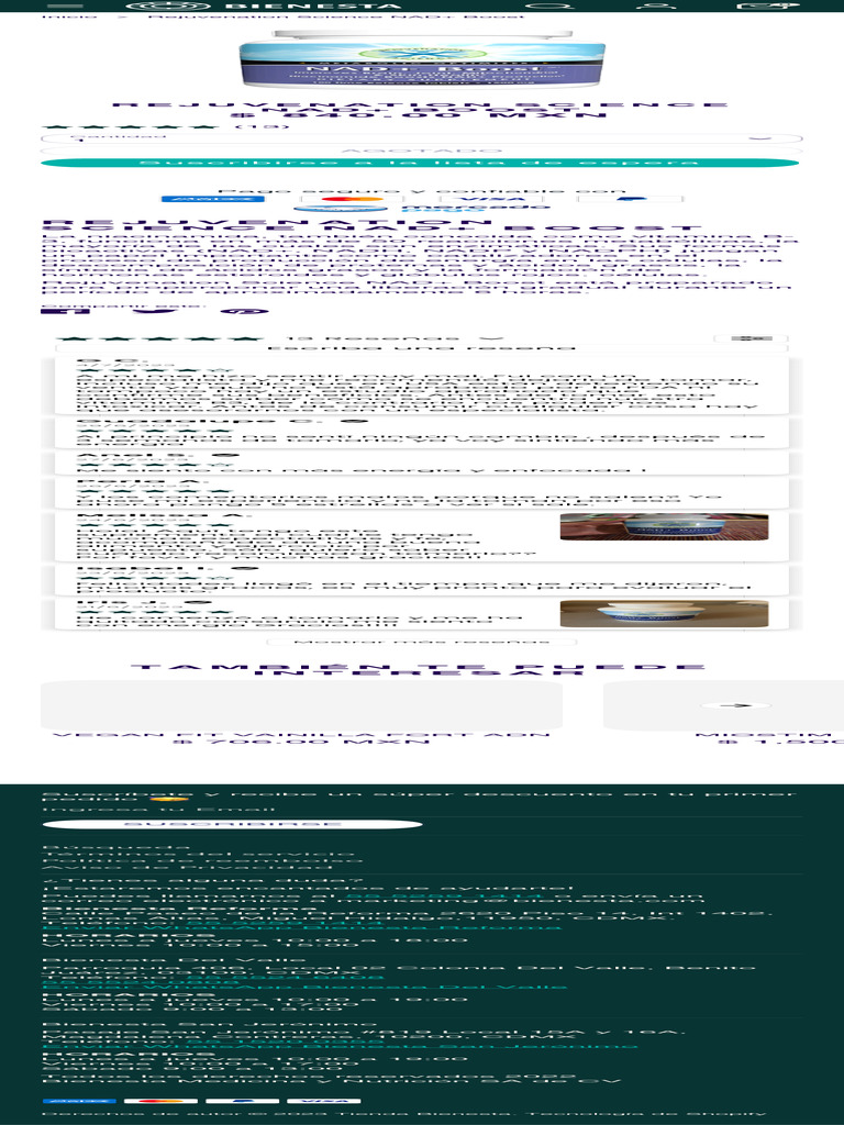 Rejuvenation Science NAD+ Boost - Tienda Bienesta | Descargar gratis ...