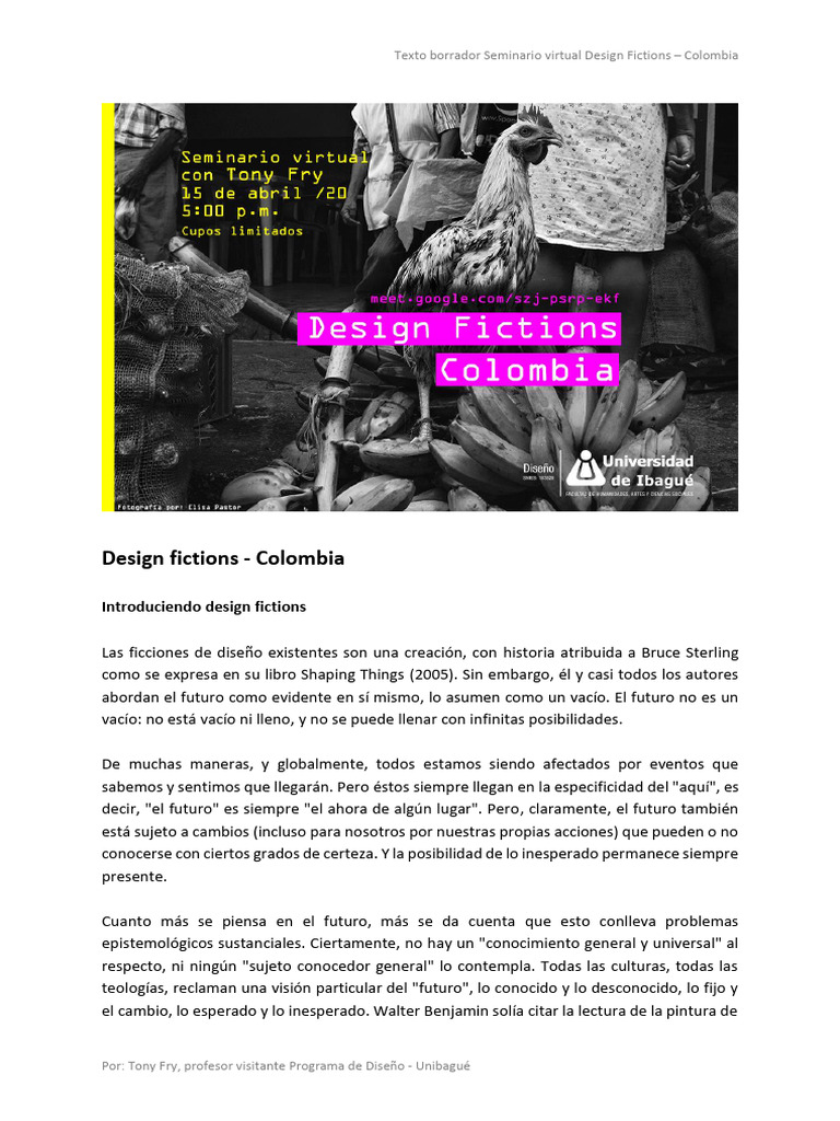 Ficciones de Diseño en Colombia: Futuro y Crítica | PDF | Diseño ...