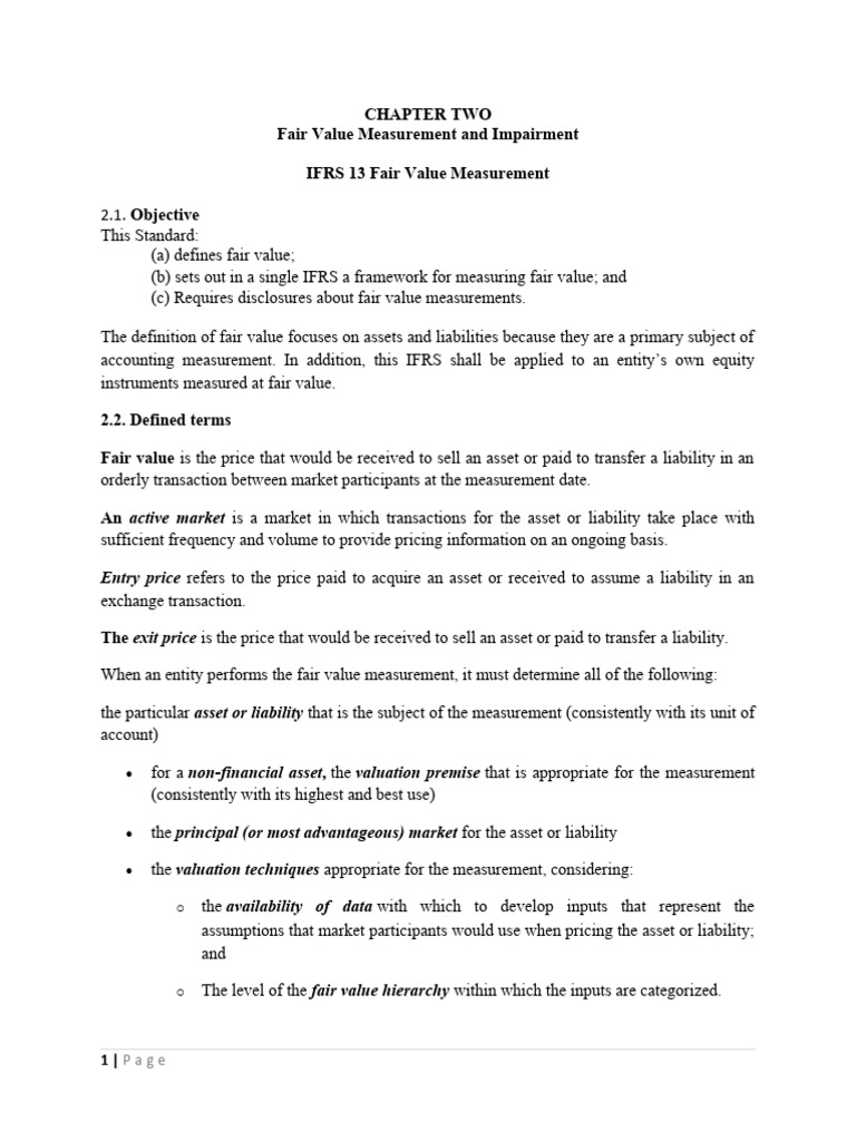 Chapter Two | PDF | Fair Value | Valuation (Finance)