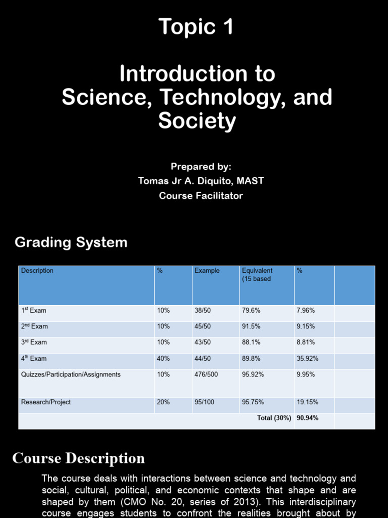 Topic 1. Introduction To STS | PDF | Paradigm | Science