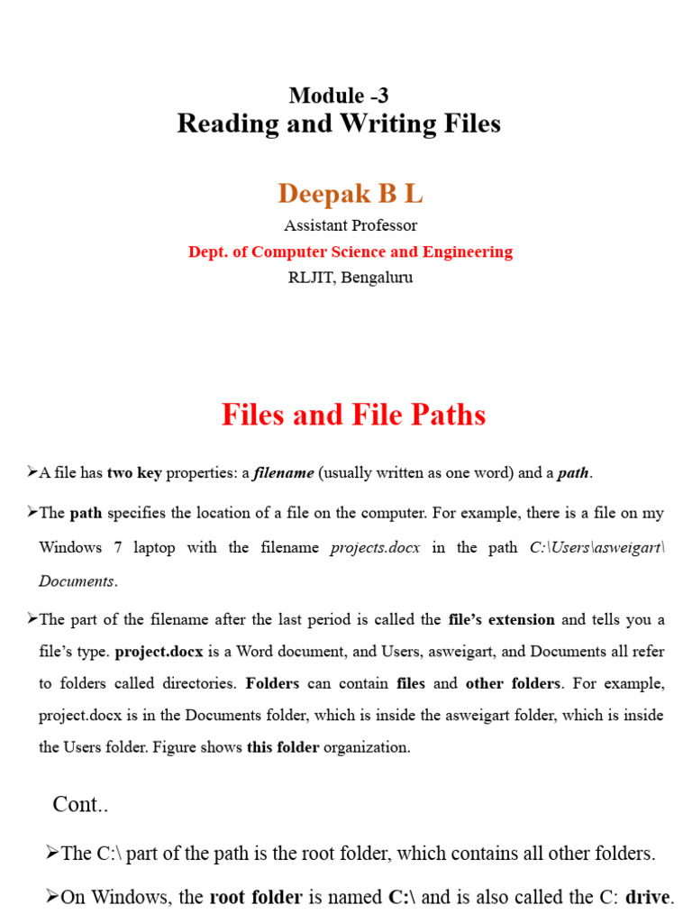 Module - 3 | PDF | Computer File | Filename
