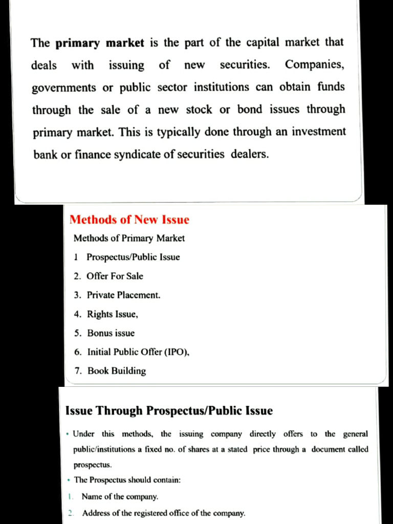 Overview of Primary Market Methods | PDF | Initial Public Offering ...