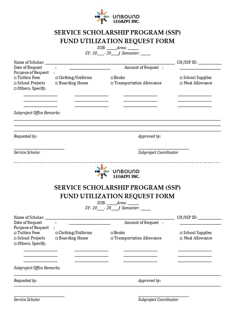 SSP Fund Utilization Request Form | PDF