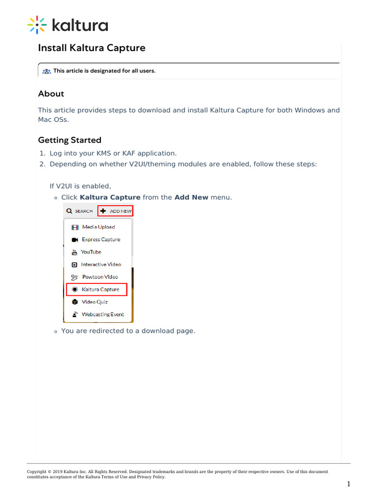 Install Kaltura Capture | PDF | Microsoft Windows | Icon (Computing)