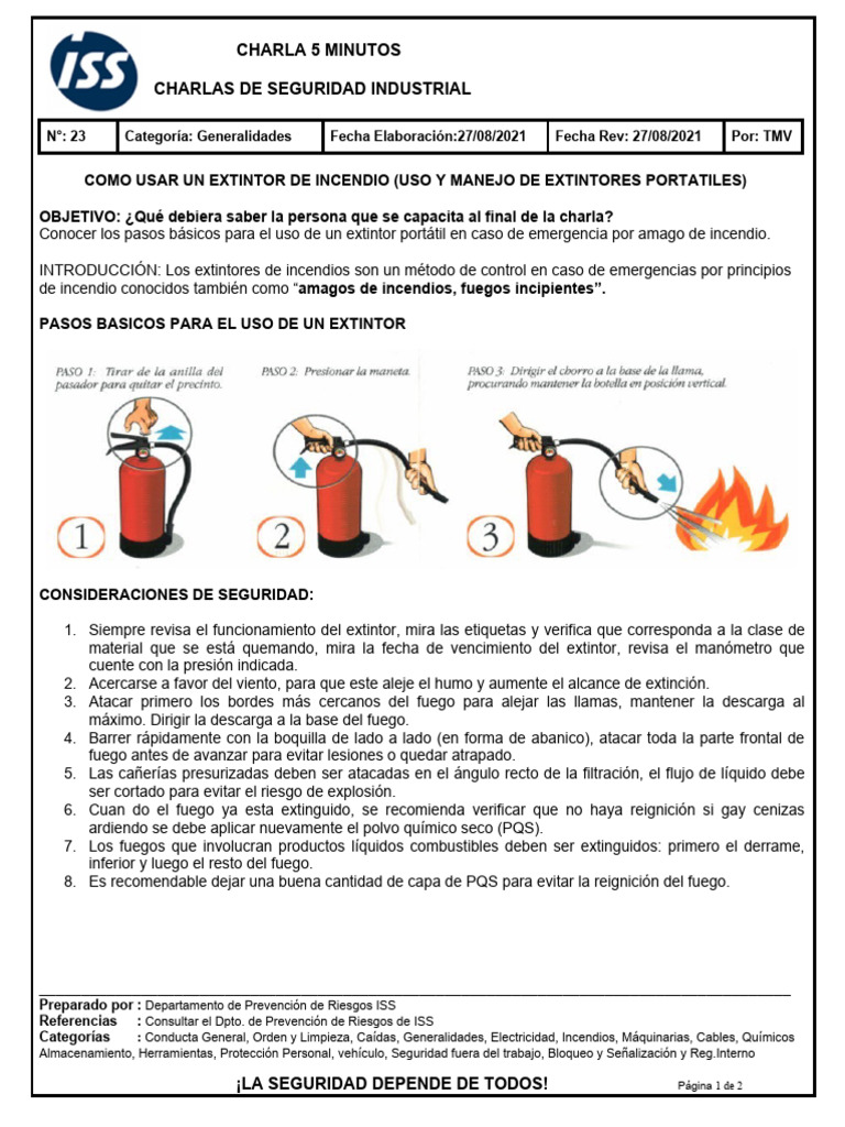 23 Uso y Manejo de Extintores | PDF | Incendios