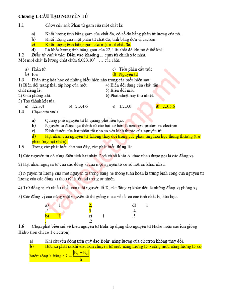 C1 Cau Tao Nguyen Tu | PDF