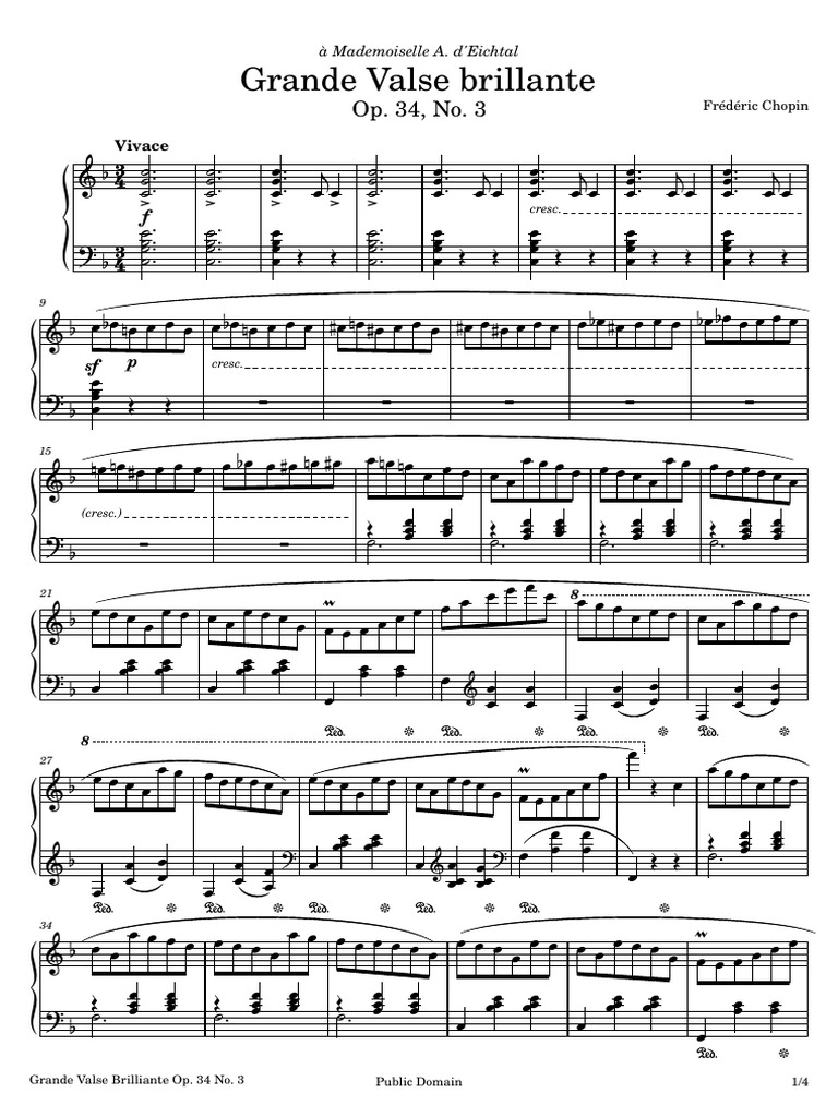 OK Grande Valse Brilliante Op.34 No.3 Frdric Chopin | Download Free PDF ...