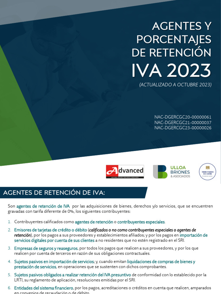 Retenciones-de-IVA_2023 | PDF | Tarjeta de débito | Tarjeta de crédito
