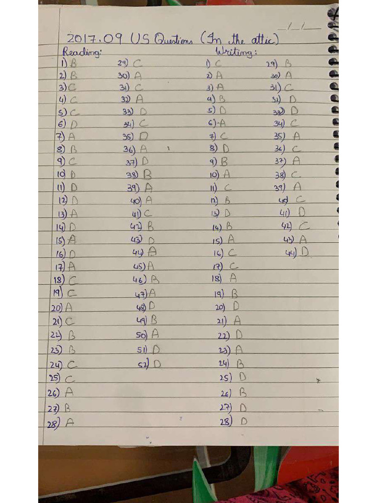 Test 29 Answer Key | PDF