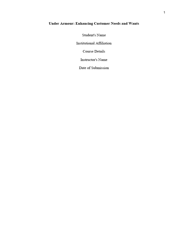 Under Armour Case Study | PDF | Marketing | Market Segmentation