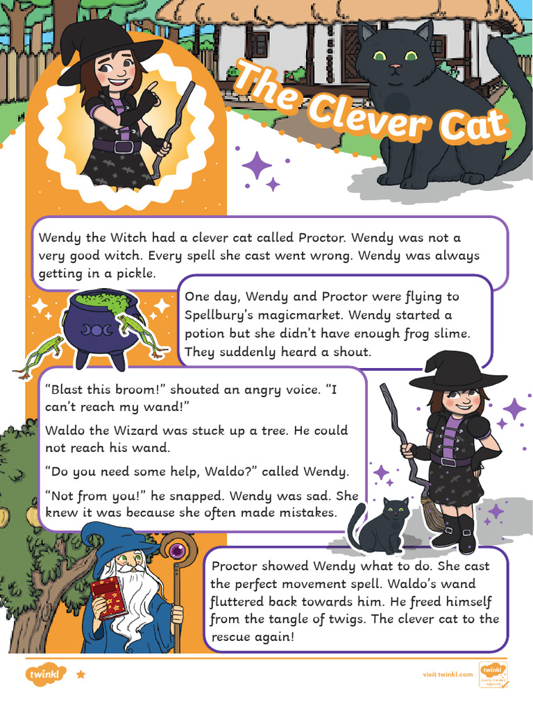 KS1 the Clever Cat | PDF | Witches (Discworld)