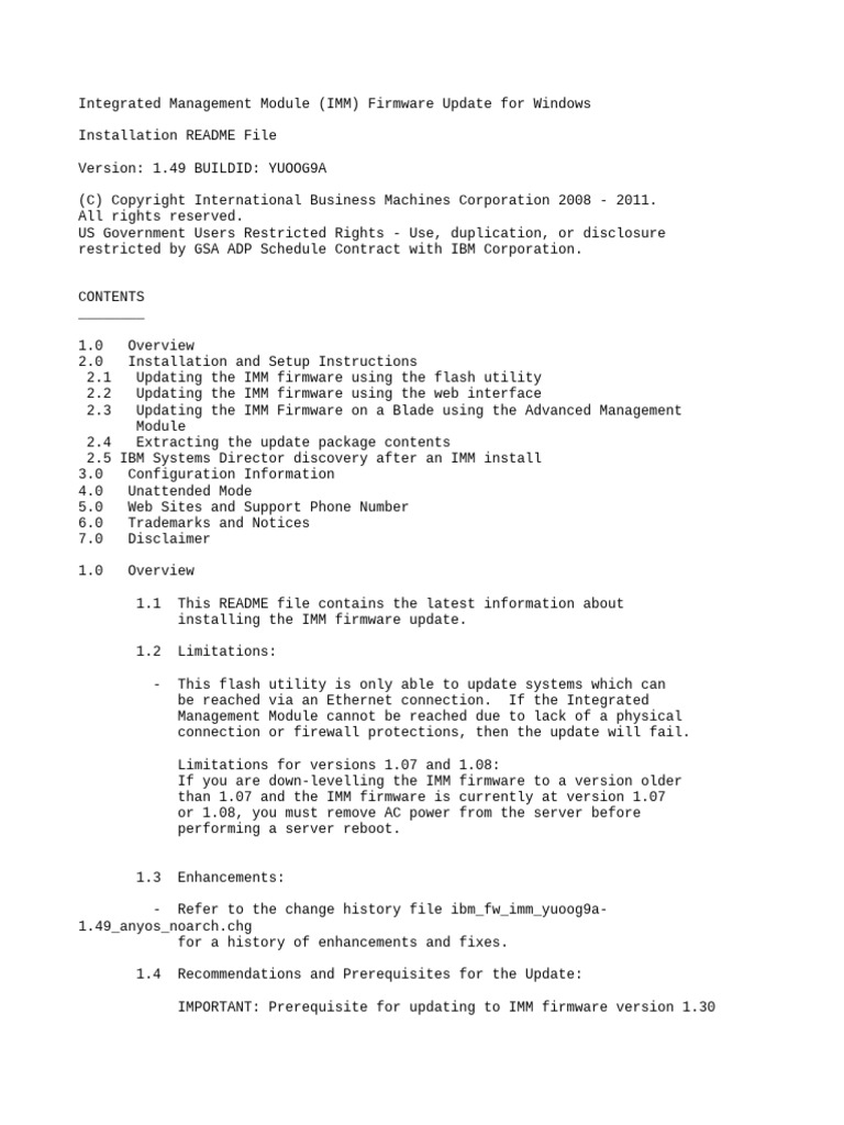 Ibm FW Imm Yuoog9a-1.49 Windows 32-64 | PDF | Microsoft Windows ...