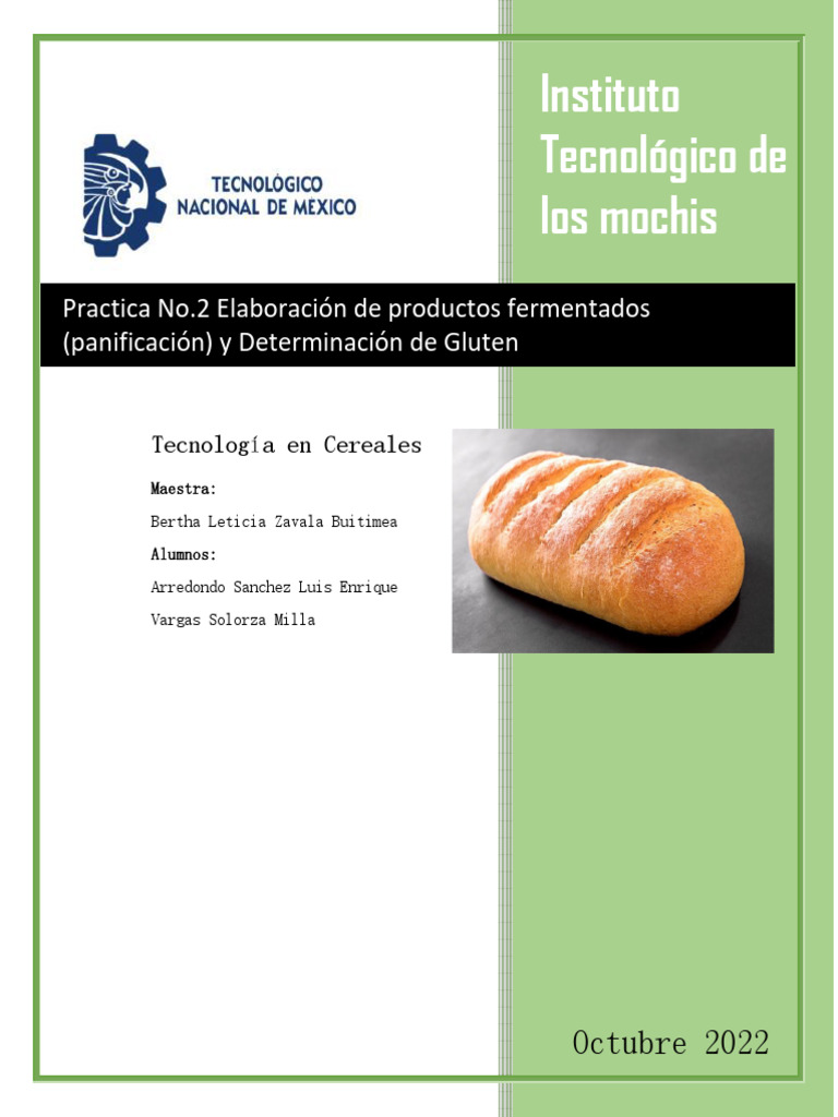 Practica No 2 Corregido | PDF | Panes | Trigo