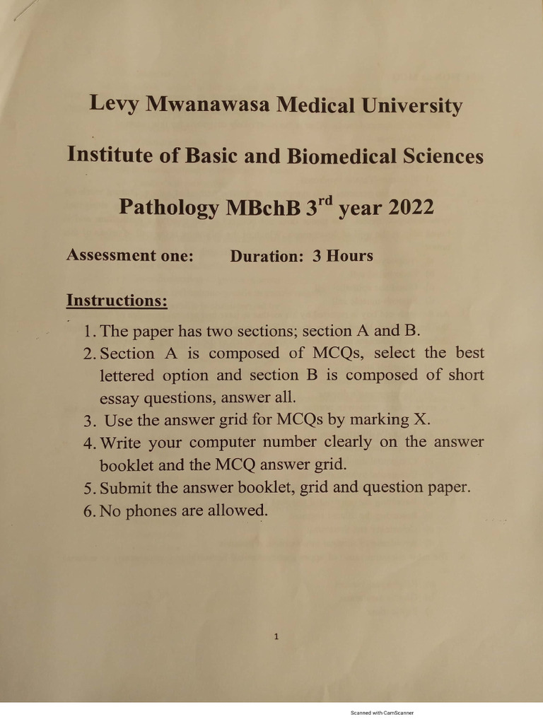 GIT 301 (Pathology) CA 2022 | PDF