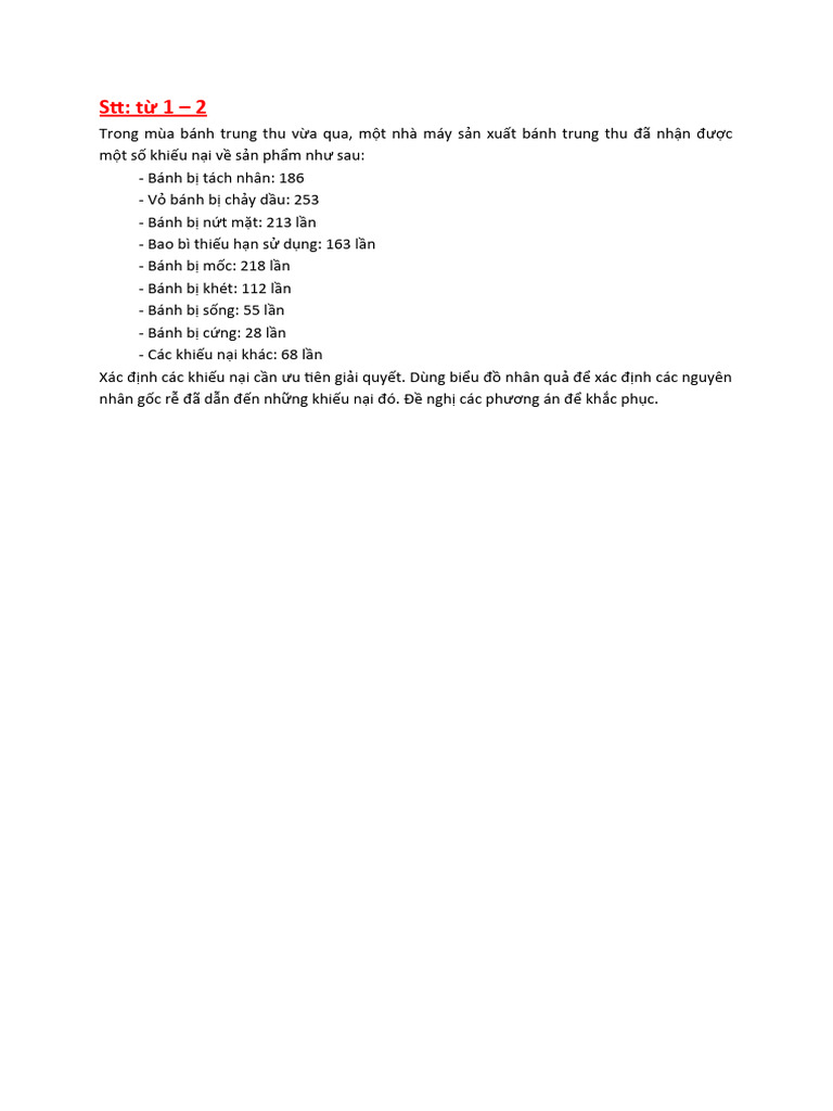 Bai Tap 7 QC Tool Dai Tra 20116 LOP 05 DAI TRA 1 | PDF