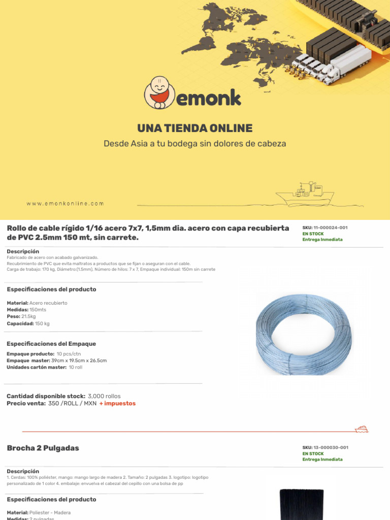 (Emonk) Presentación Catálogo STOCK | PDF | Transporte de mercancías ...