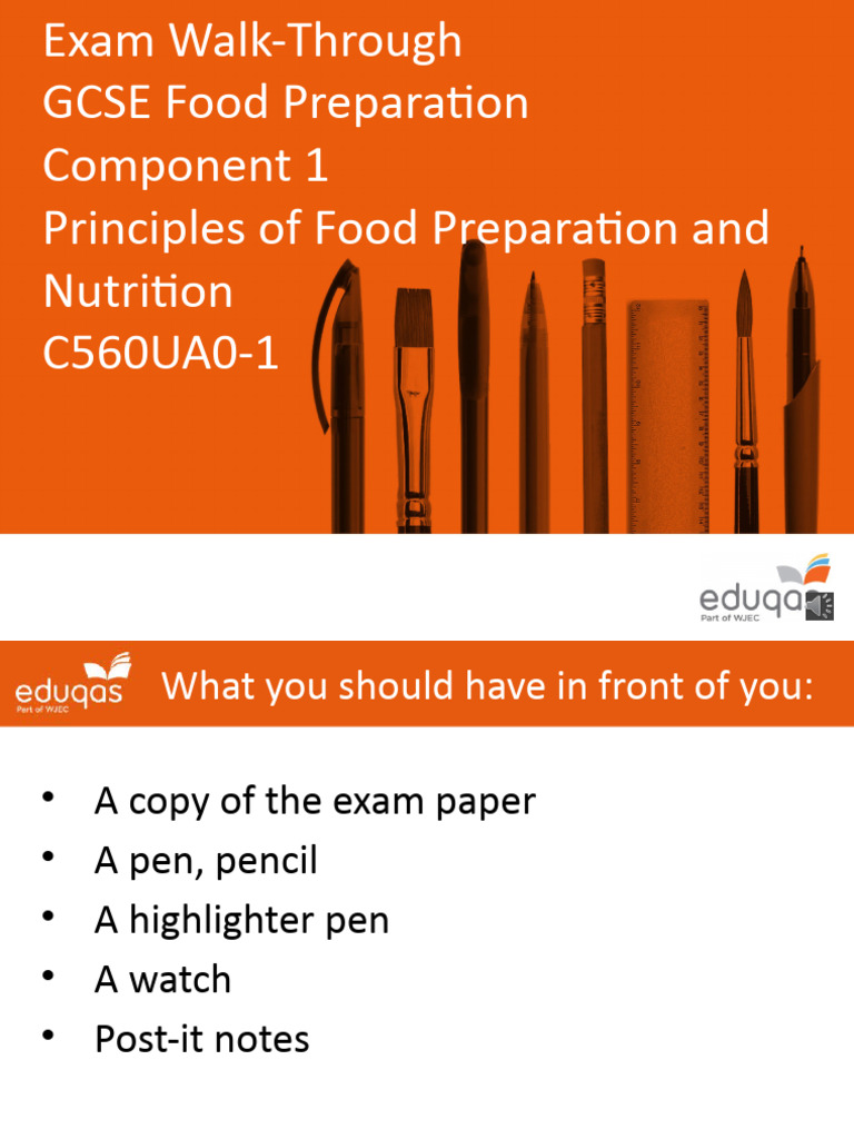 Eduqas GCSE Food Preparation and Nutrition Component 1 EWT | PDF ...
