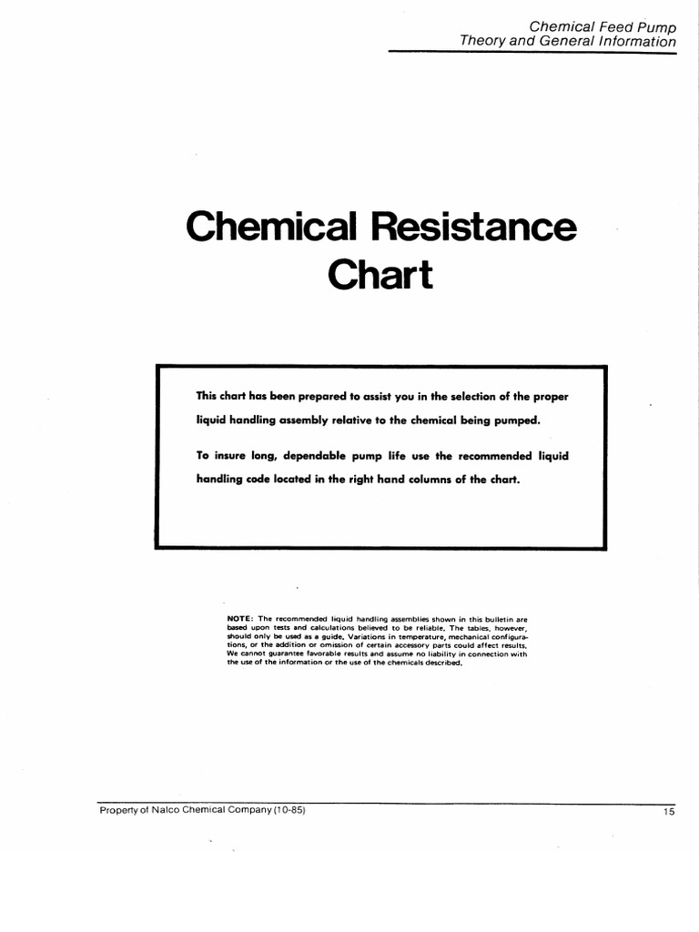 Nalco Chemical Resistance Chart | PDF