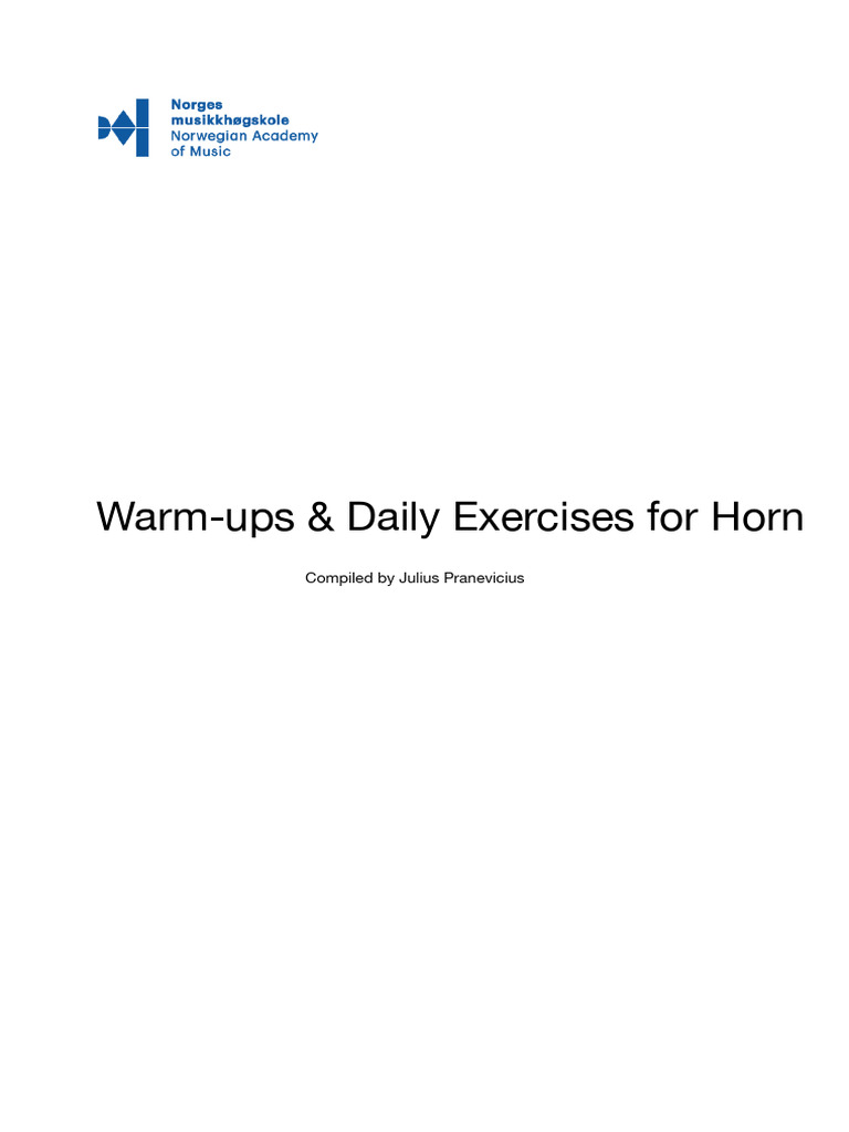 French Horn Warm-up Exercises Guide | PDF | French Horn