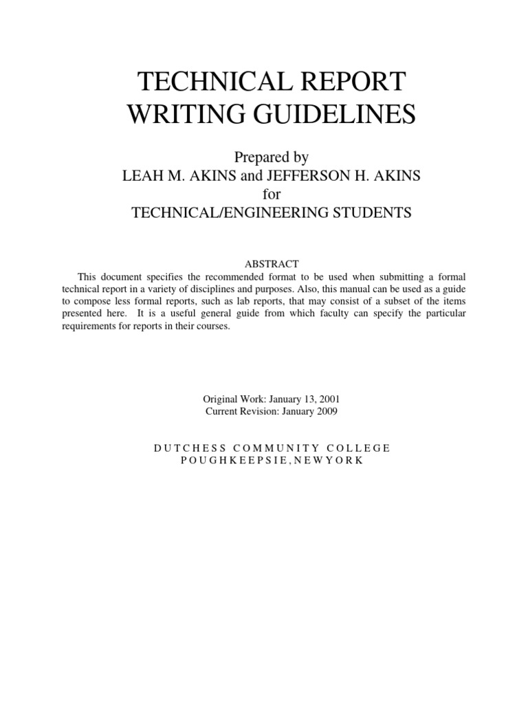 Technical Report Writing Guidelines | PDF | Citation | Apa Style
