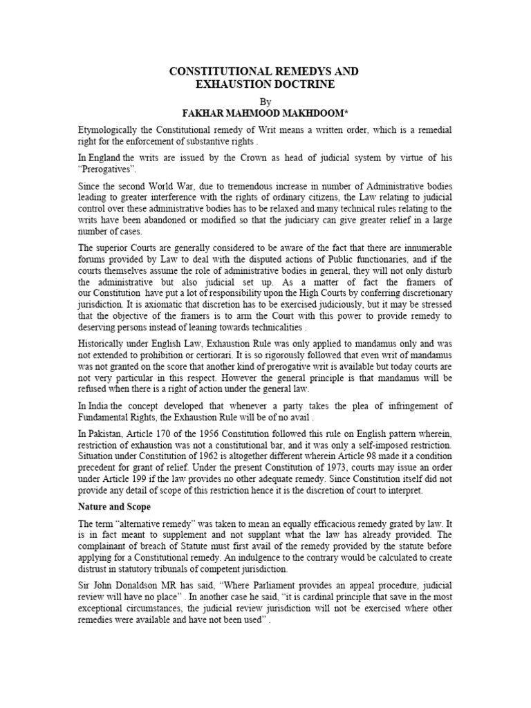 Constitutional Remedys | PDF | Appeal | Mandamus