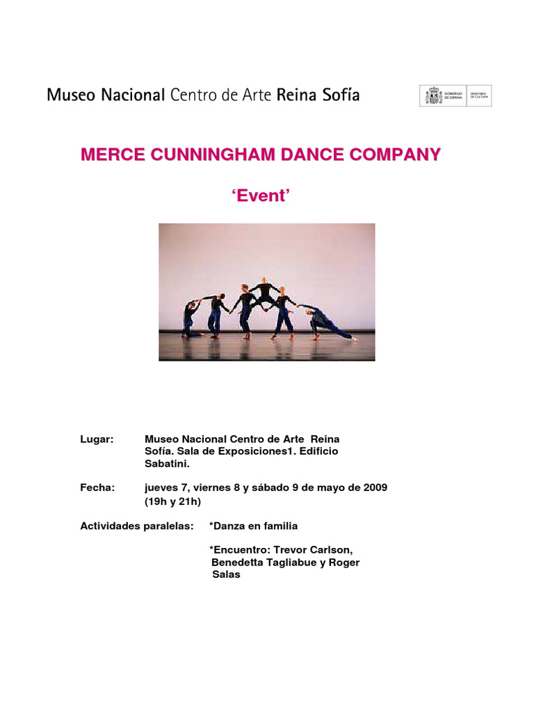 2009004-Dossier-Merce Cunningham Dance Company | PDF | Coreografía | Bailes