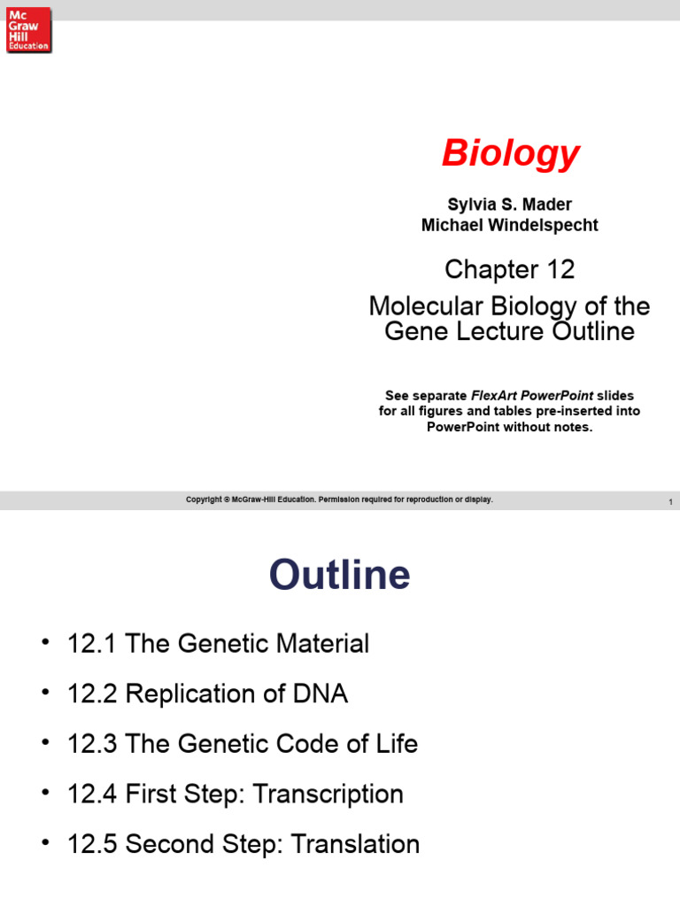 Biol1010 CH 12 PPT Online | PDF | Dna Replication | Rna Splicing
