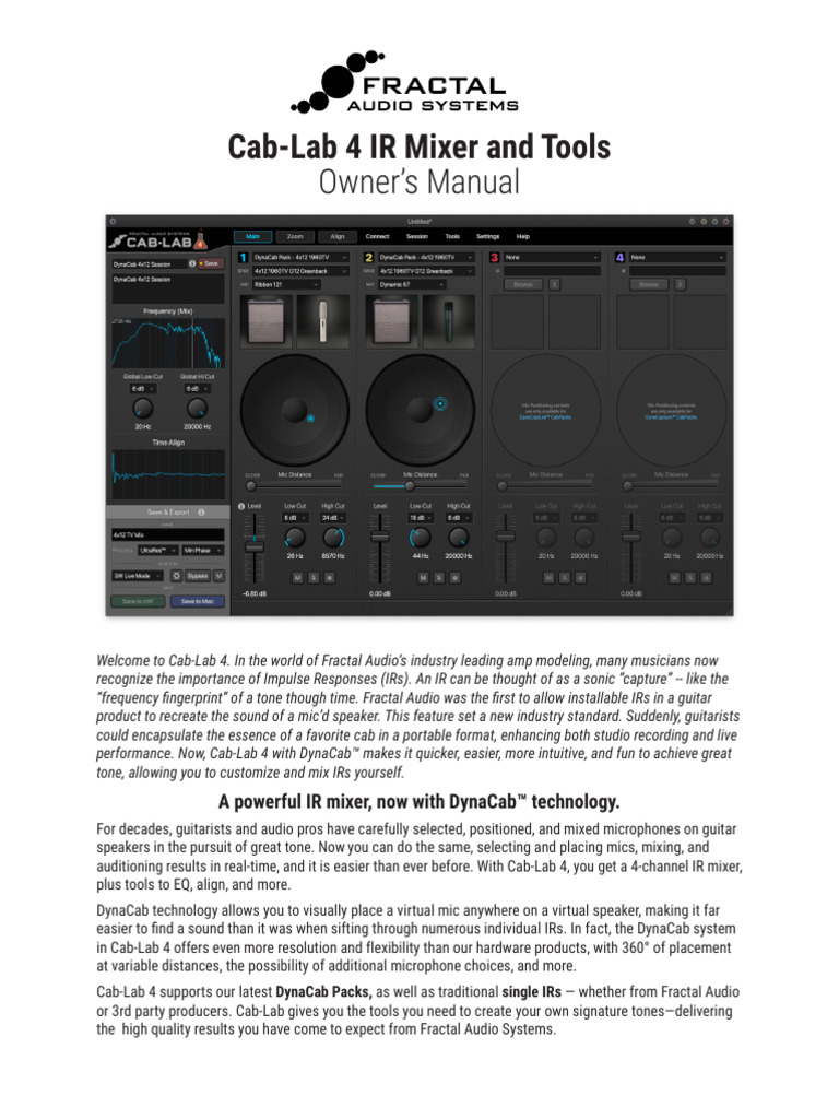 Cab Lab 4 Manual | PDF | Computer File | Equalization (Audio)