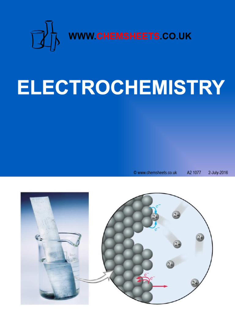 Chemsheets A2 1077 Electrochemistry | PDF | Redox | Rechargeable Battery