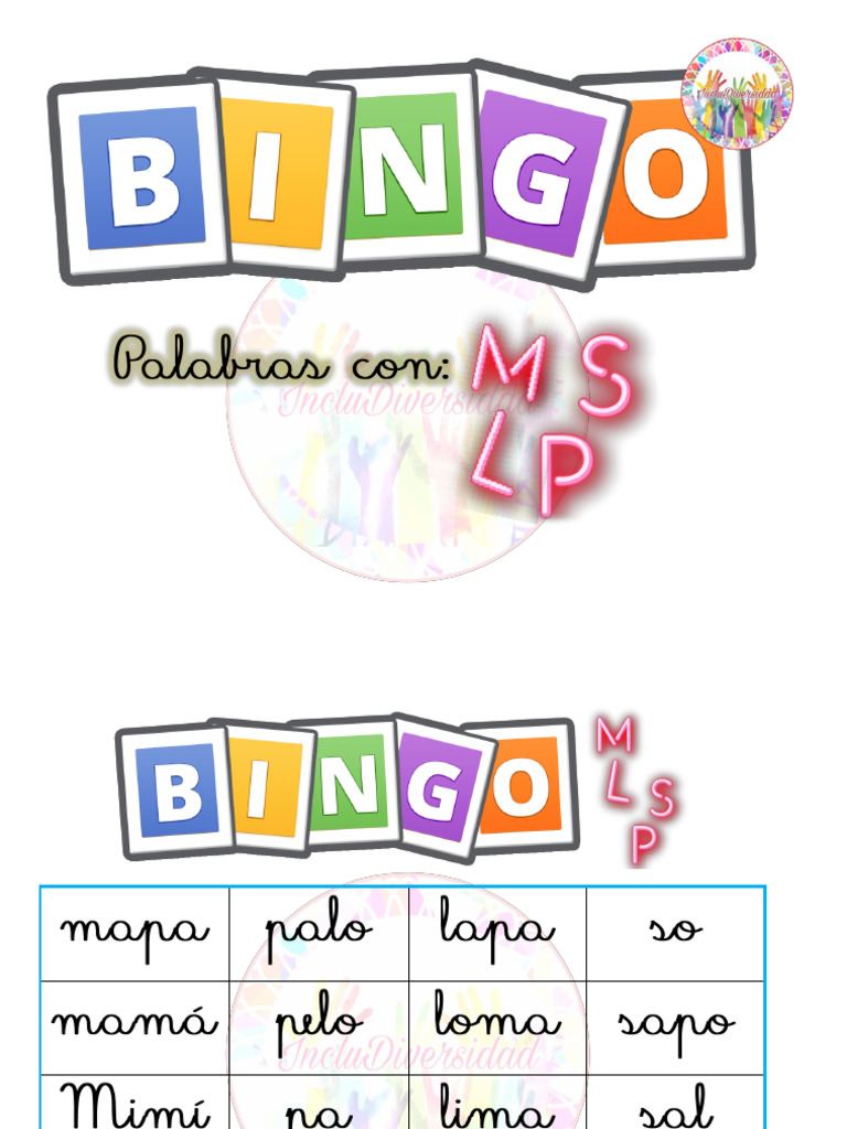 Bingo de Palabras para Primaria | PDF