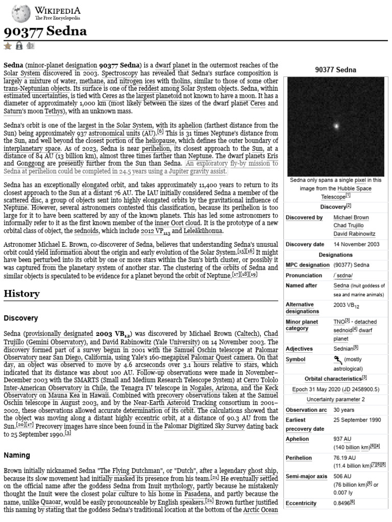 Sedna Pdf Solar System Apsis