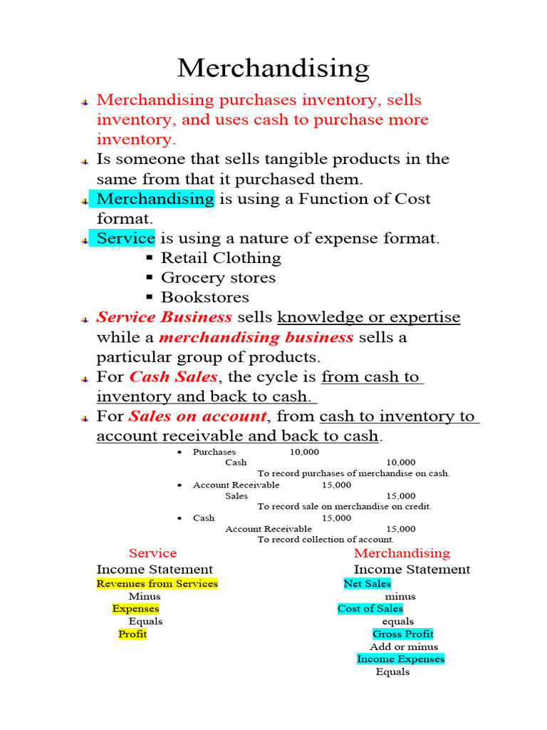P2 Notes Merchandising | PDF | Debits And Credits | Expense