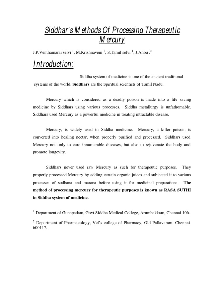 Mercury Purification | PDF | Mercury (Element) | Pharmacology