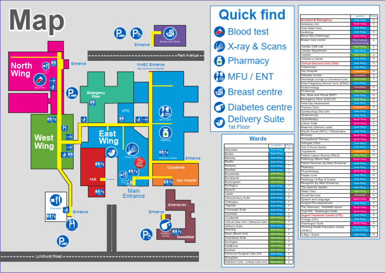Worthing Hospital Map 2023 | PDF | Hospital | Emergency Department